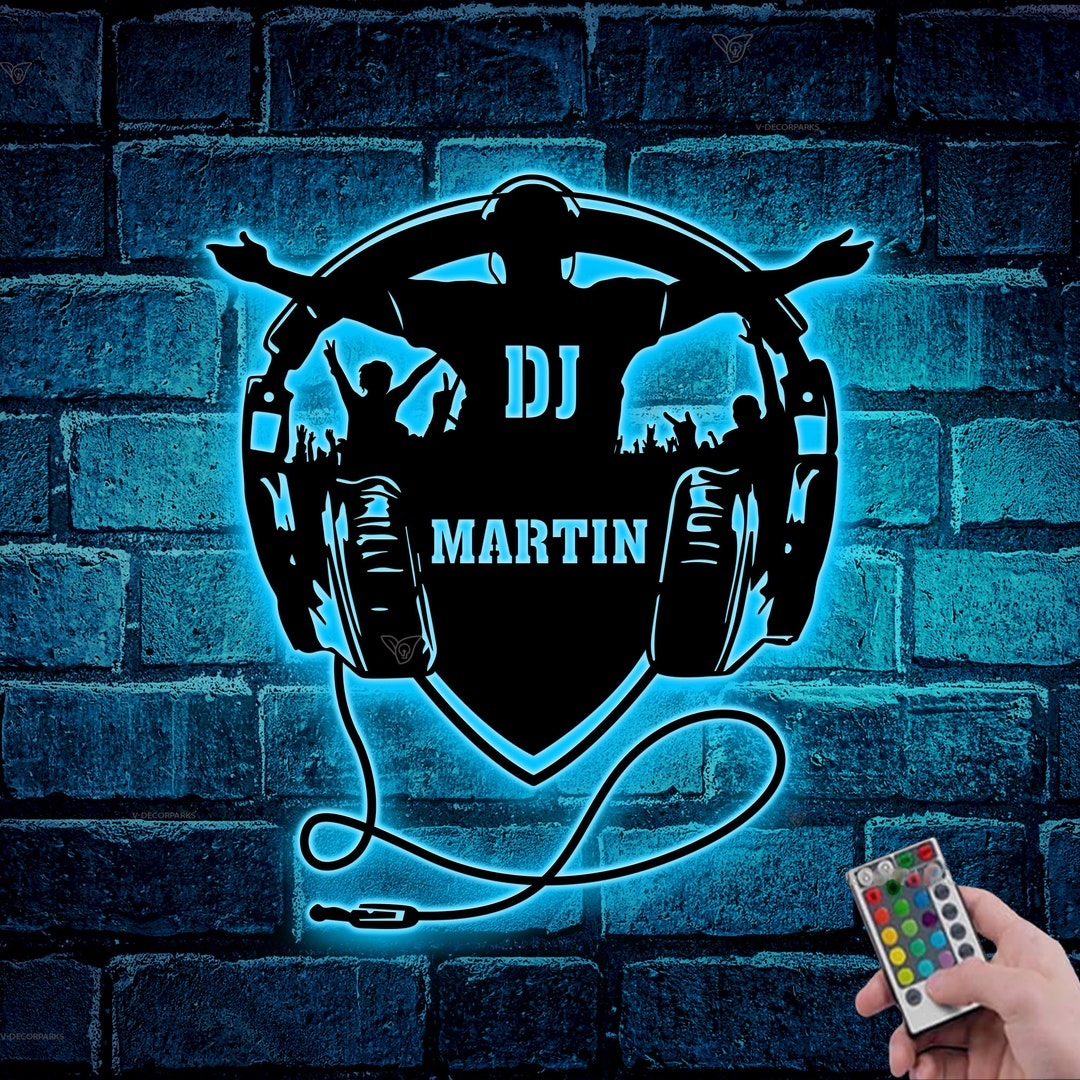Personalized DJ Headphone Metal Sign, Custom LED Music Wall Art - Etsy