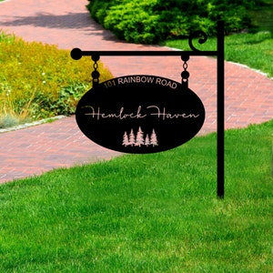 Custom Metal Address Sign, Personalized Pine Tree Number Sign, Address ...