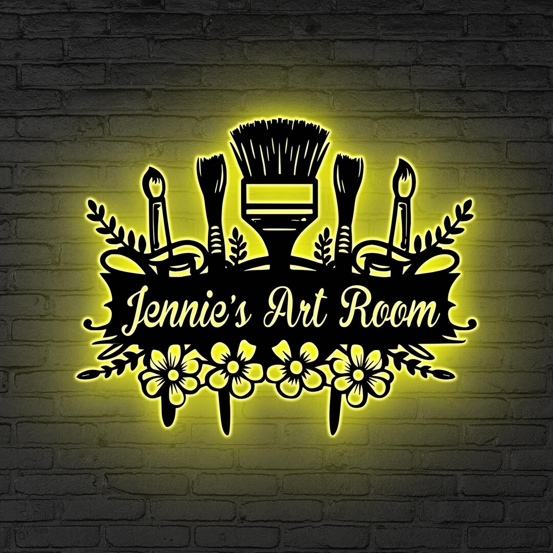 Custom Art Room LED Sign, Personalized Painter Studio Light, Gift for ...