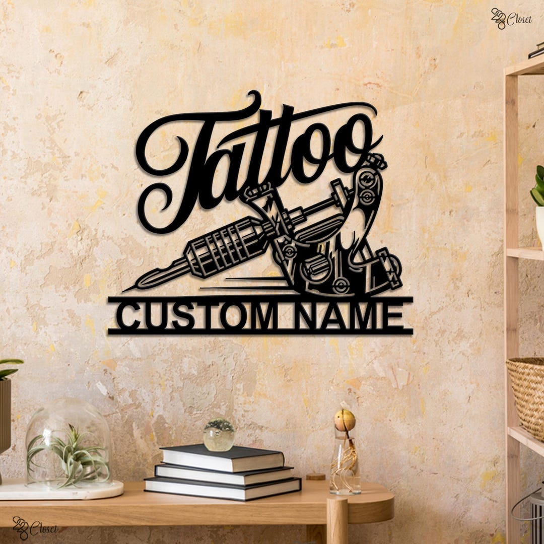 Custom Tattoo Studio Sign, Tattoo Machine Wall Decor, Wall Art for ...