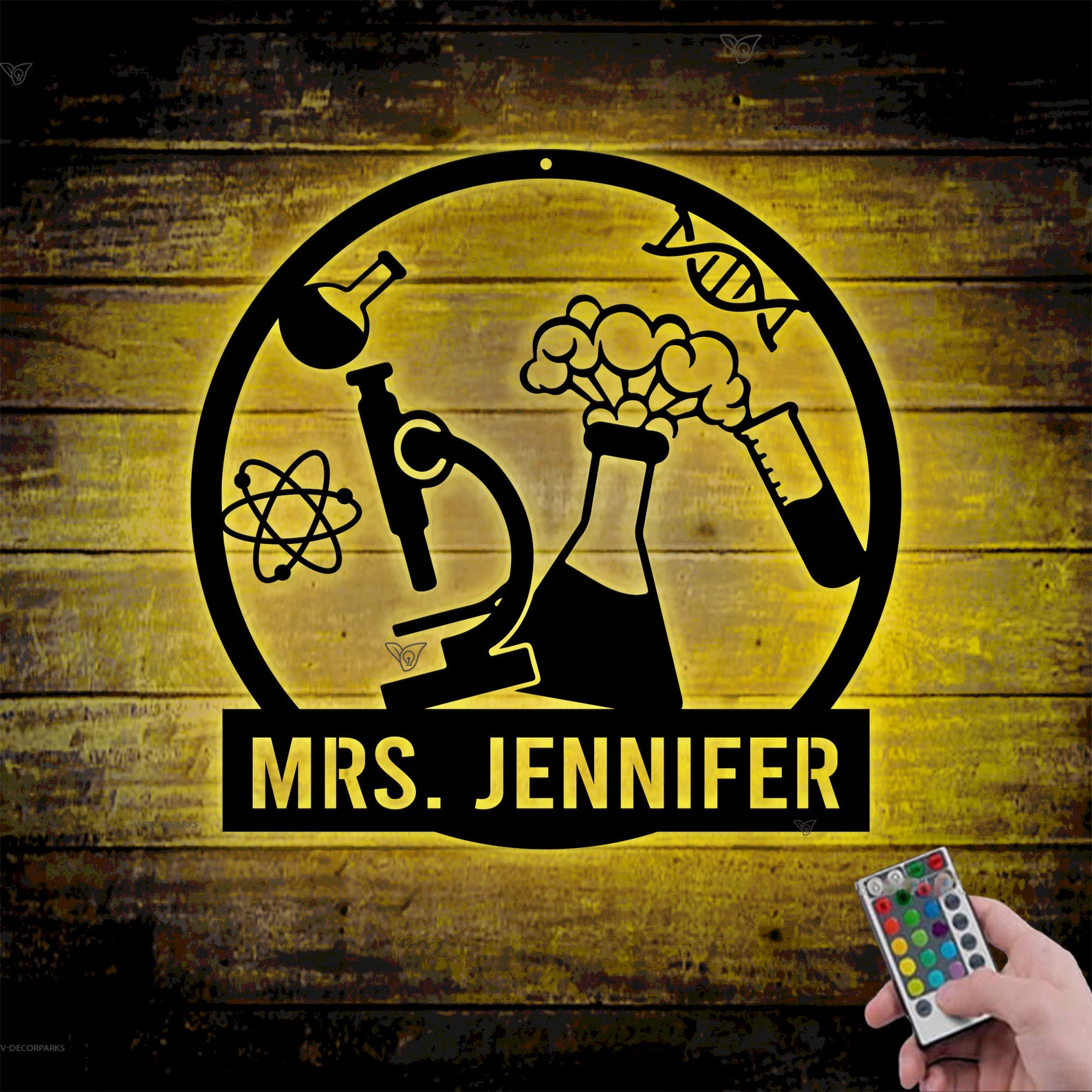 Custom Chemistry Teacher Metal Sign Led Light, Science Teacher Sign ...