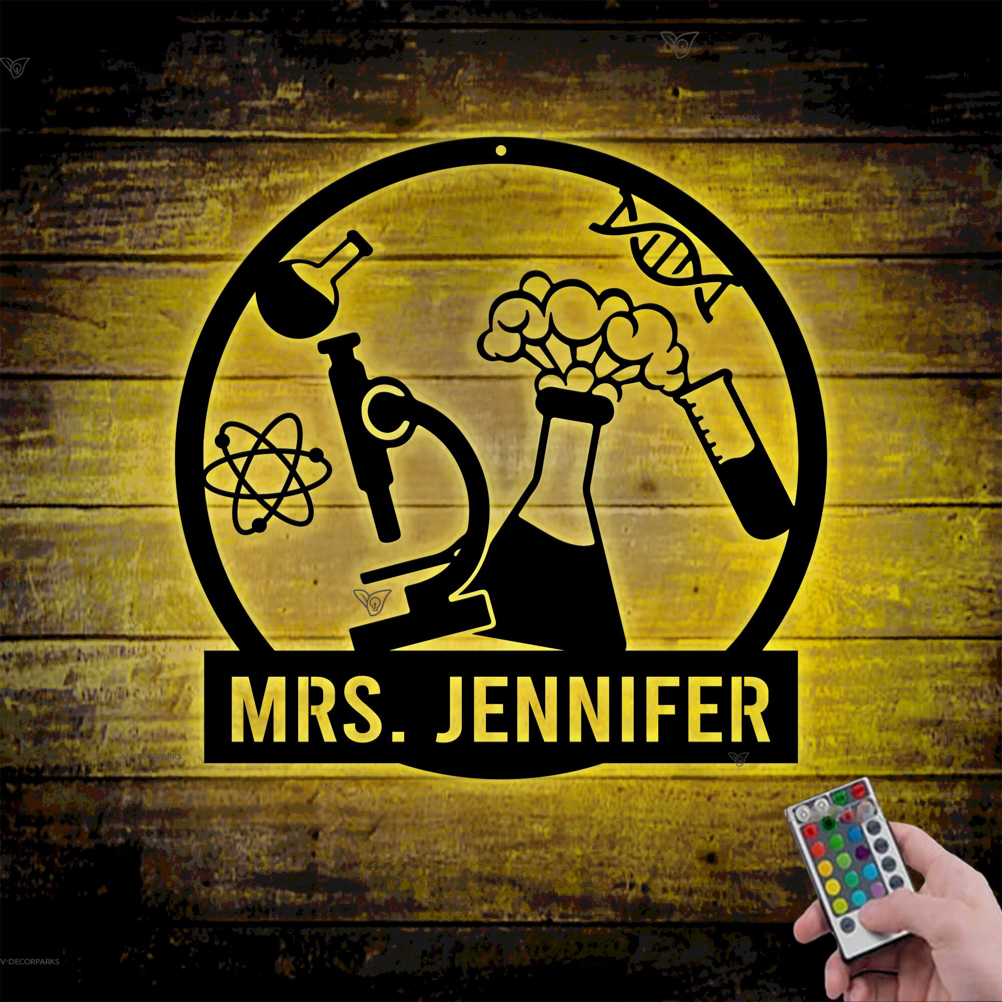 Custom Chemistry Teacher Metal Sign Led Light, Science Teacher Sign ...