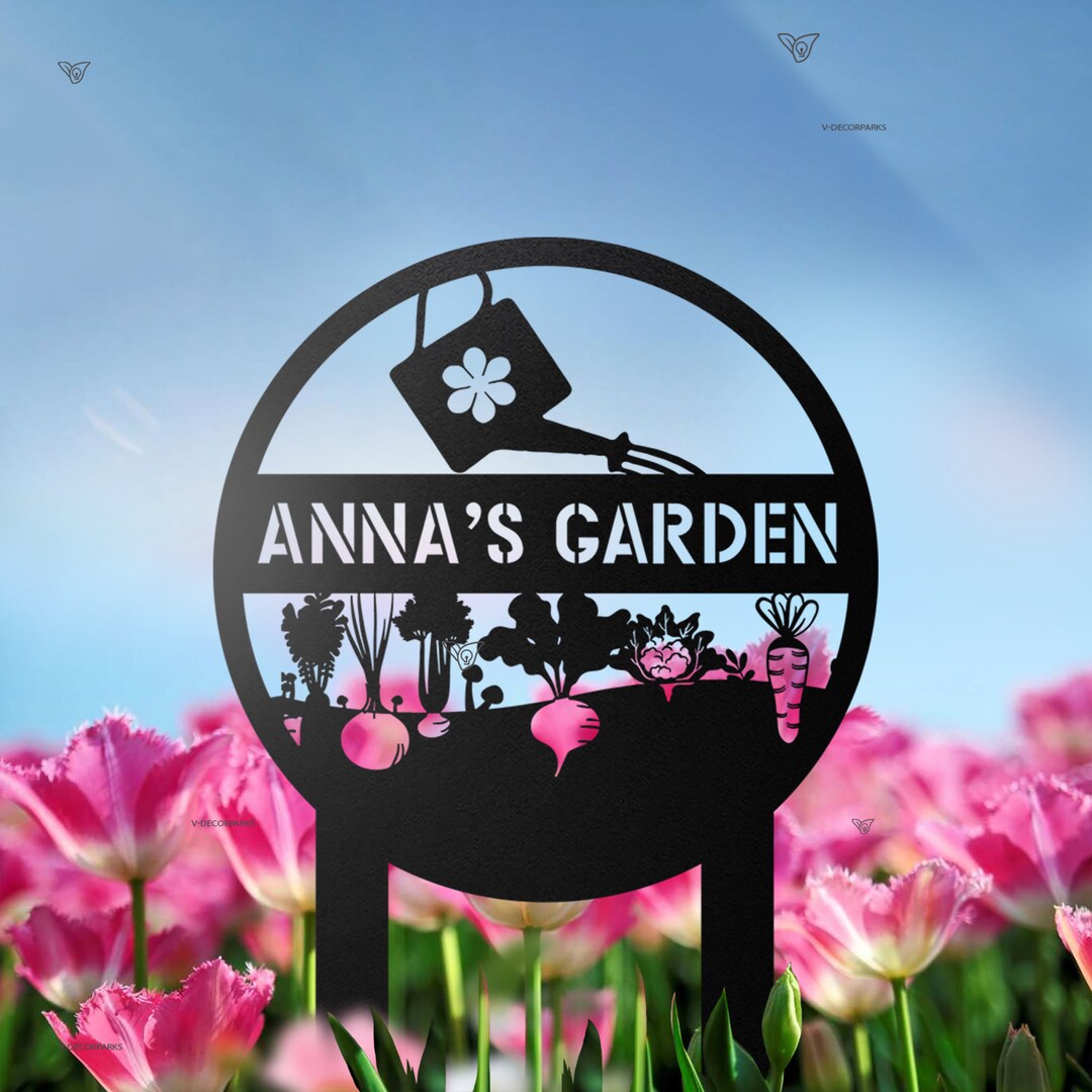 Custom Vegetable Garden Metal Sign With Stakes, Personalized Garden ...