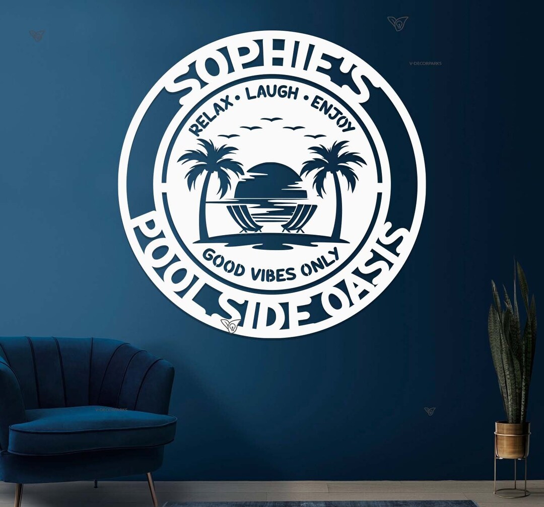 Custom Beach House Sign, Poolside Metal Sign Beach House Sign, Nautical ...