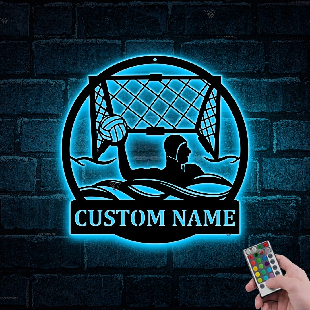 Custom Water Polo Metal Sign LED Lights, Custom Water Polo Metal Sign ...