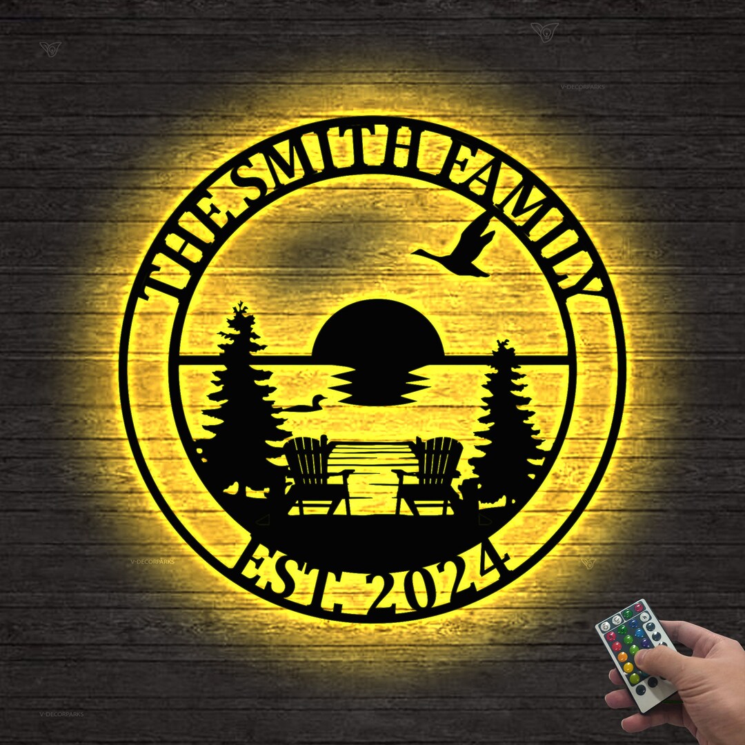 Personalized Lake House Sign, Custom Metal Campfire Sign, Wedding Gift ...