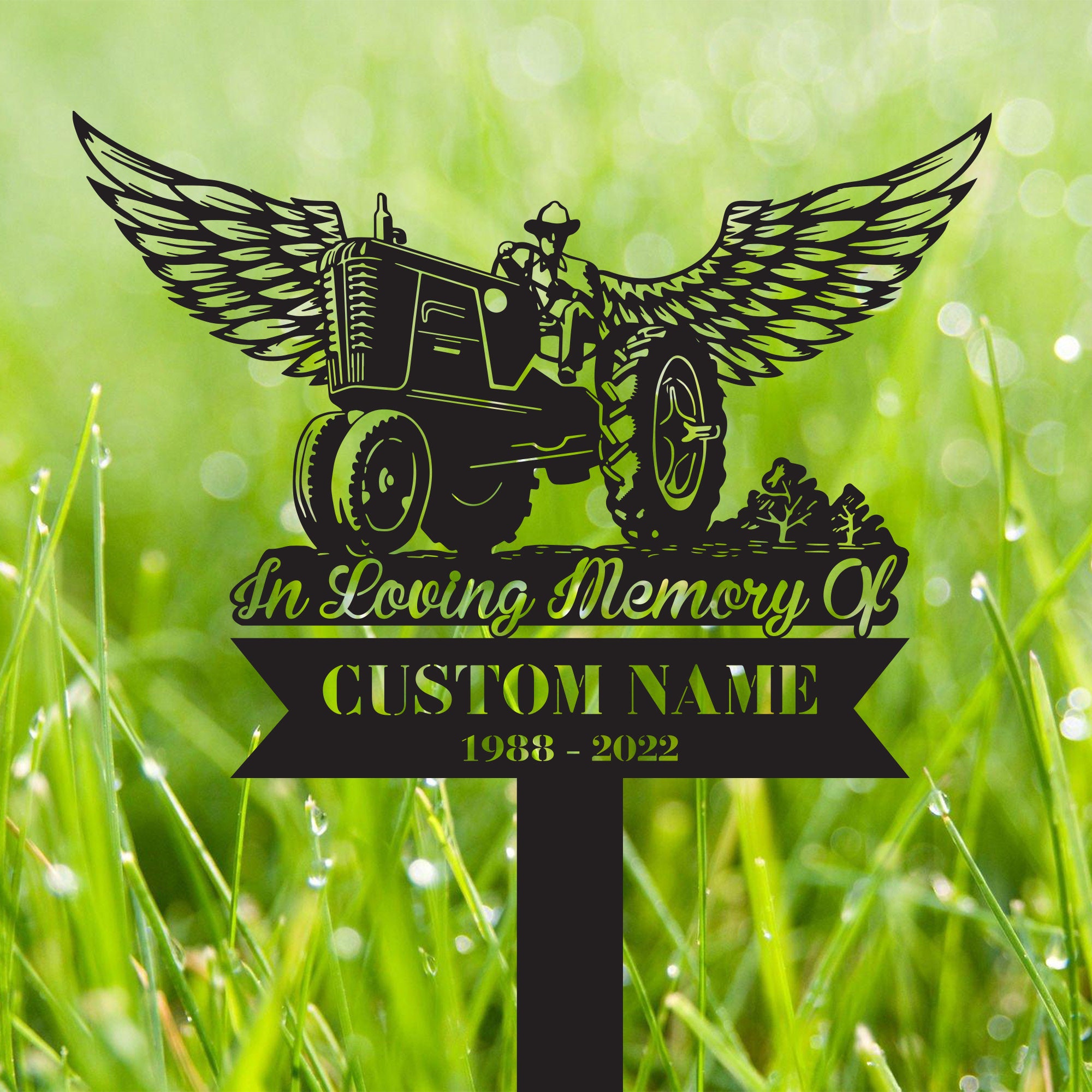Personalized Farmer on Tractor Memorial Stake,farmer Loss Farmer ...