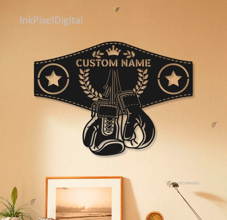 Boxing Sign Gym Sign Custom Boxing Gloves Metal Wall Art LED Light ...