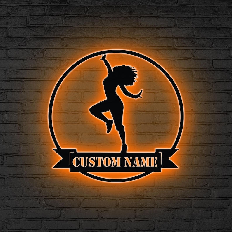 Custom Zumba Dancer LED Metal Sign, Personalized Dance Nursery Decor ...