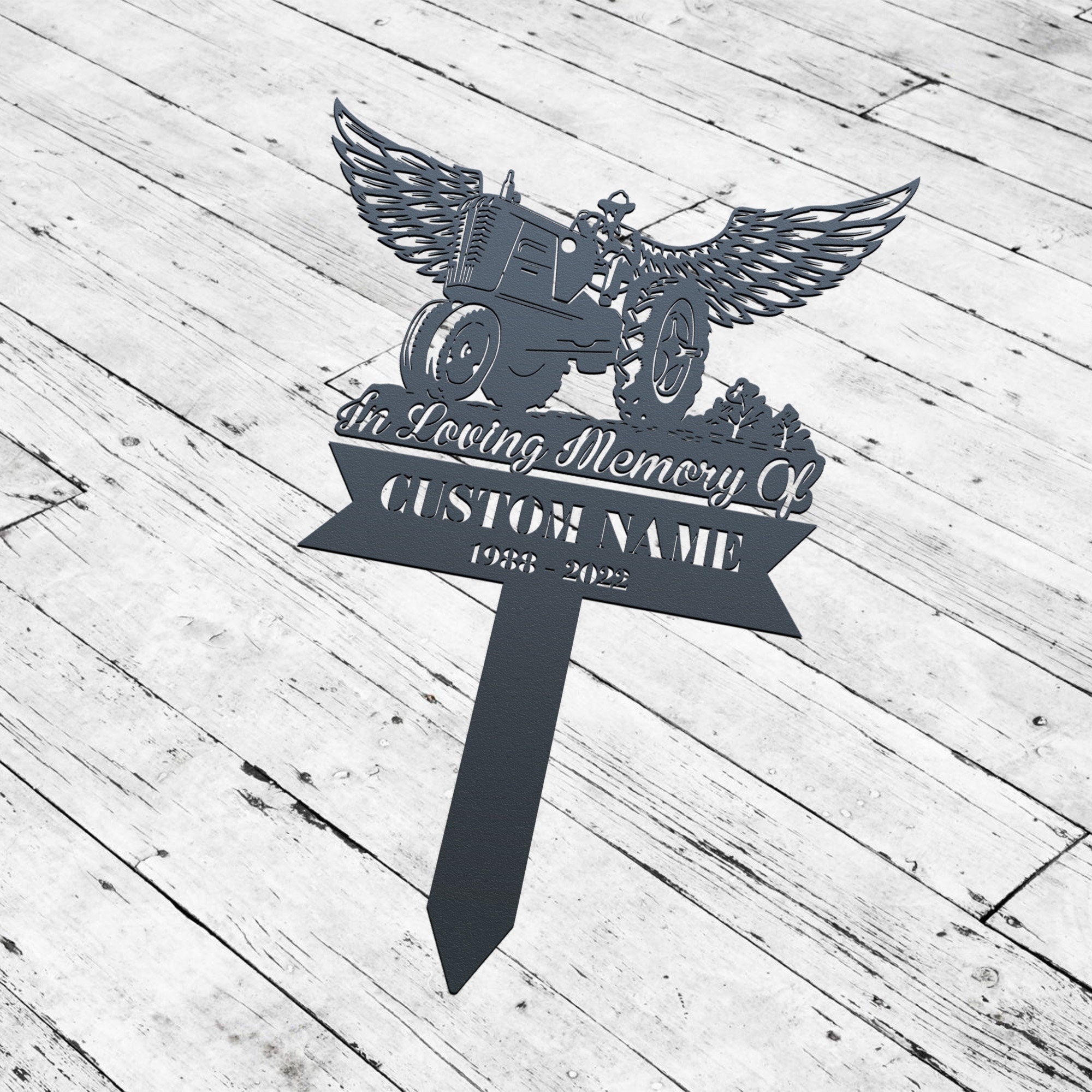 Personalized Farmer on Tractor Memorial Stake,farmer Loss Farmer ...