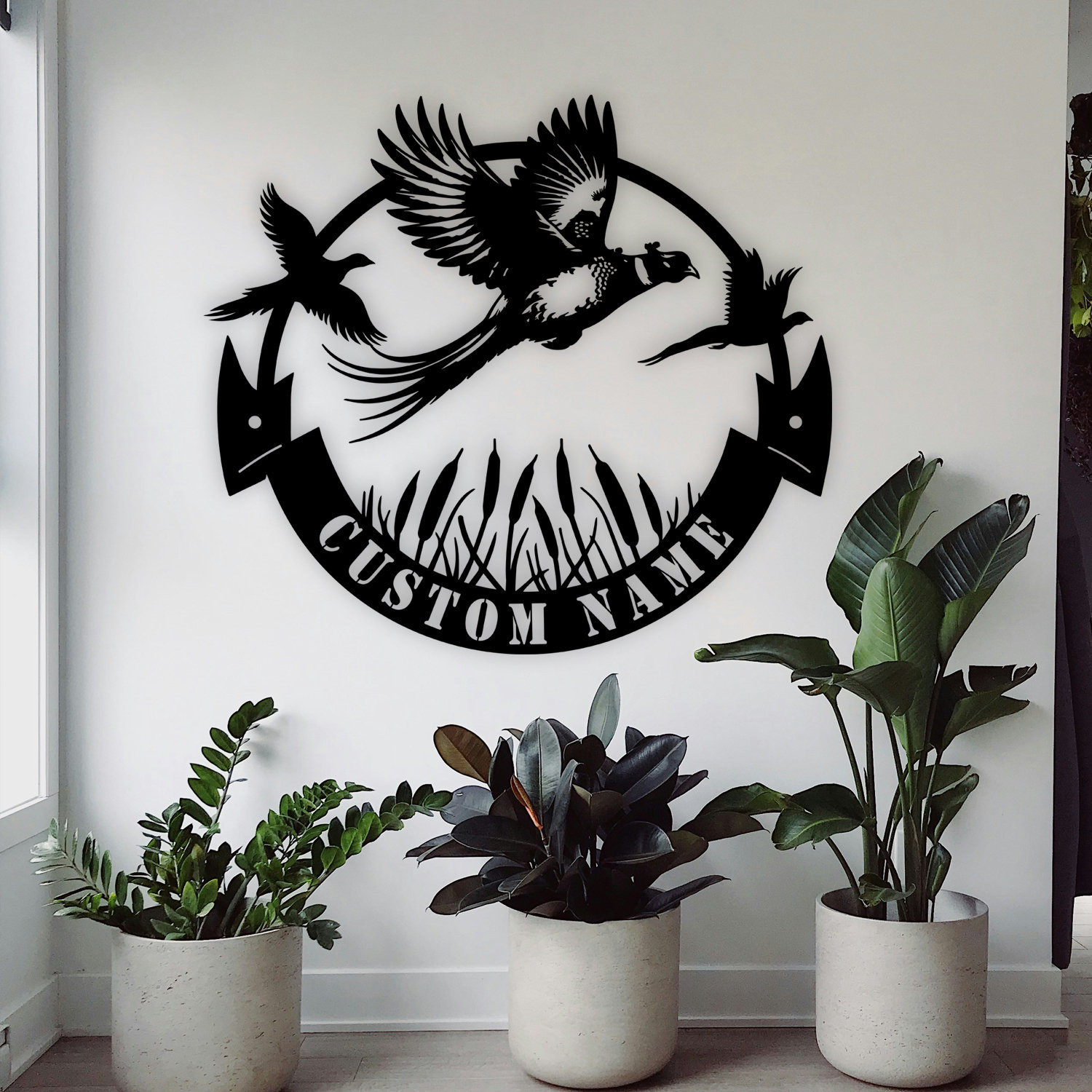 Custom Pheasant Metal Wall Art Personalized Pheasant Name Sign ...