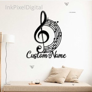 Music Studio Sign Personalized Music Notes Metal Sign Custom Music ...