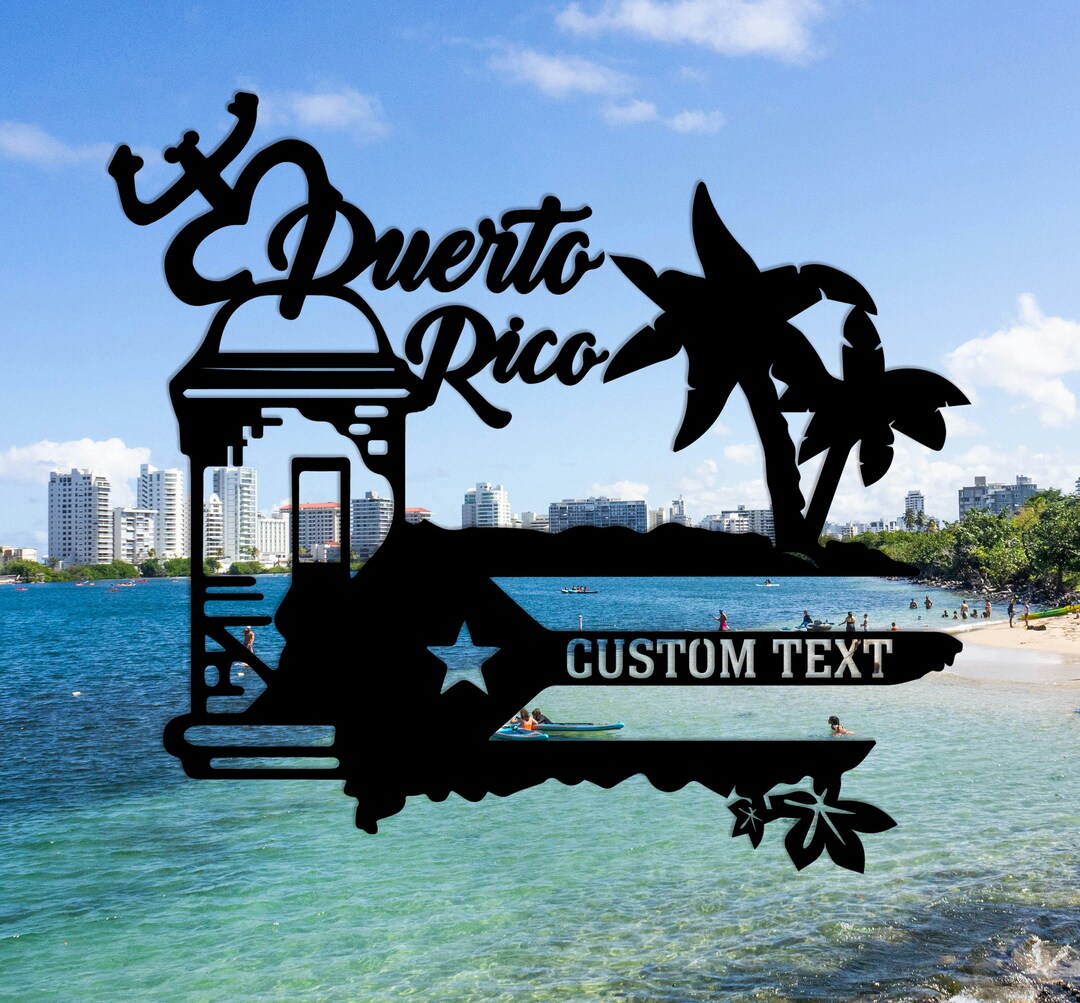Personalized Puerto Rico Flag Metal Wall Art Puerto Rico Sign Custom ...