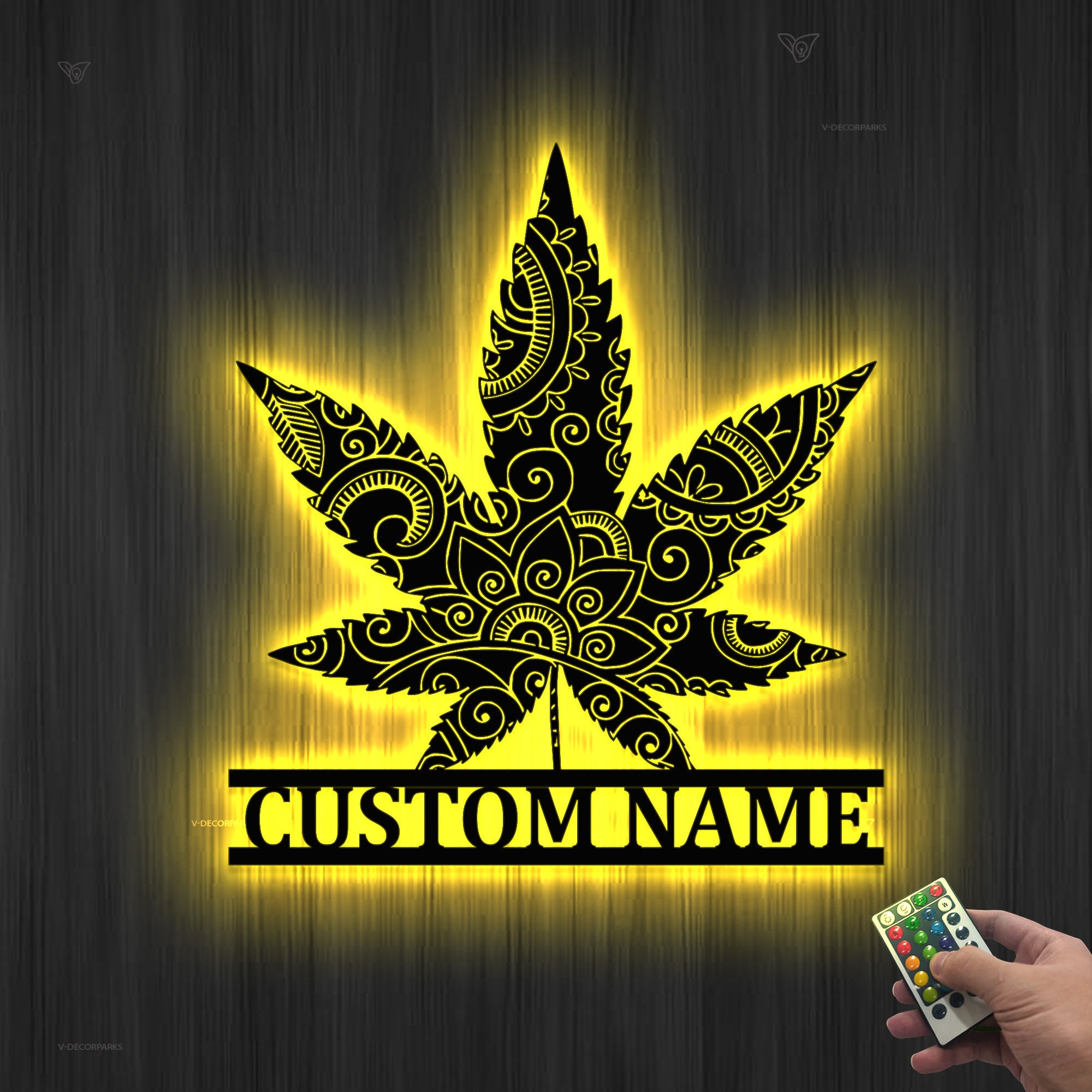 Custom Marijuana Cannabis Metal Sign, Cannabis Metal Sign, Weed Leaf ...