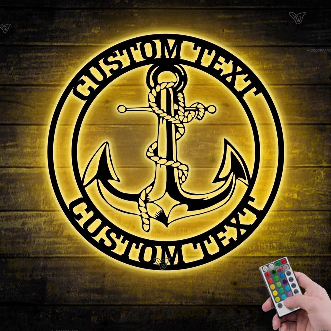 Personalized Anchor Metal Sign, Anchor Name Sign, Anchor Metal Wall Art ...