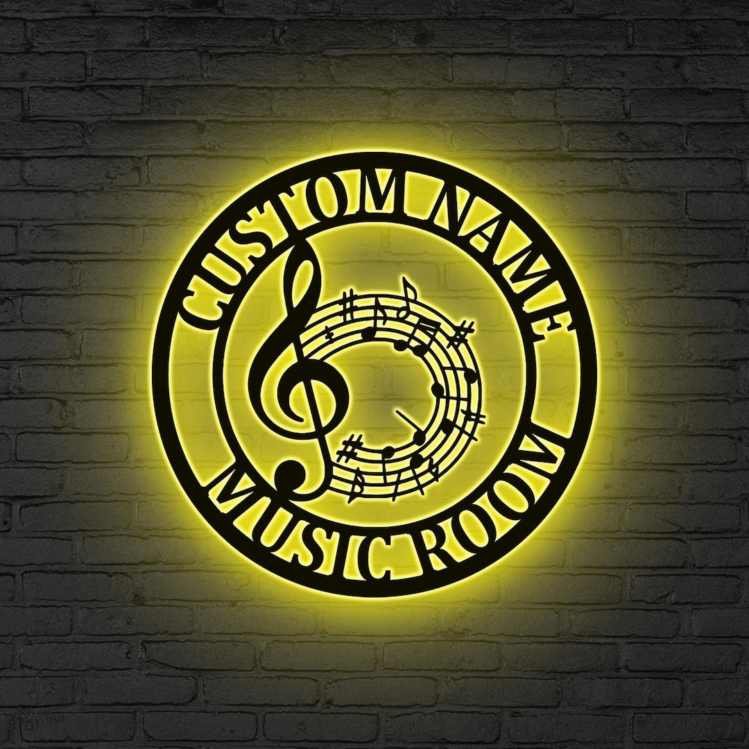 Personalized Phonetic Symbol Sign With LED Light, Custom Music Notes ...