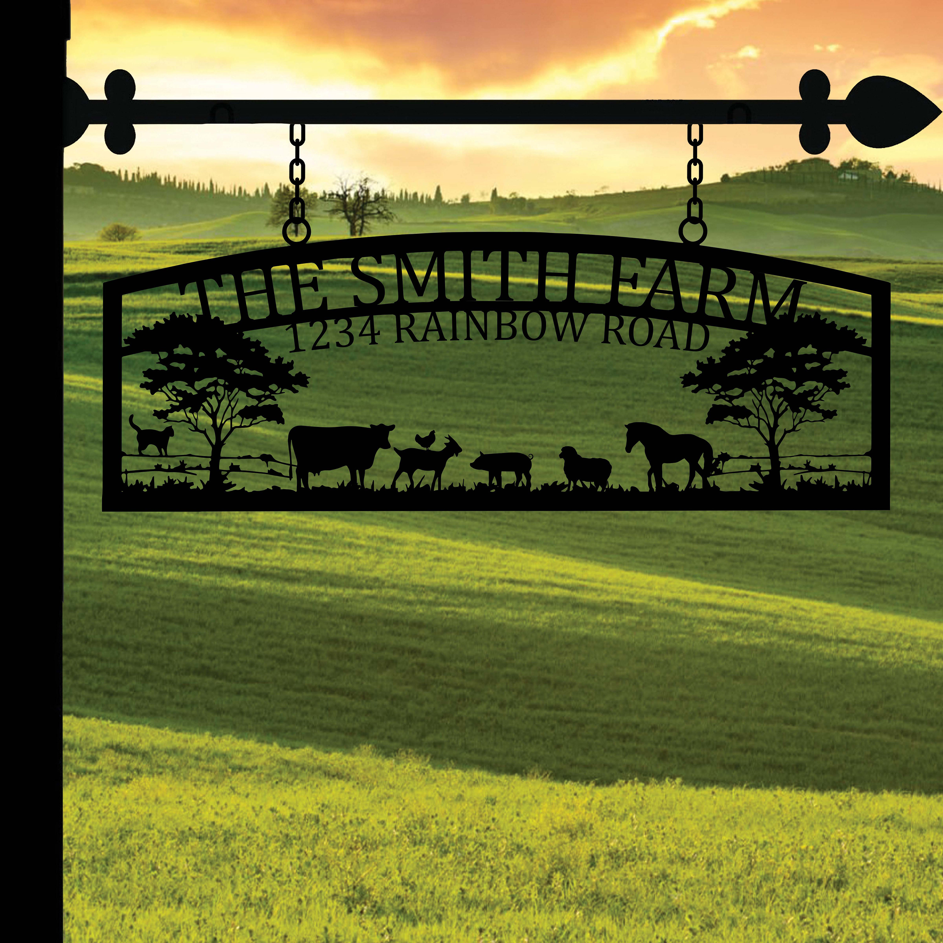 Personalized Farmhouse Sign,metal Farm Sign,custom Metal Farm Name Sign ...