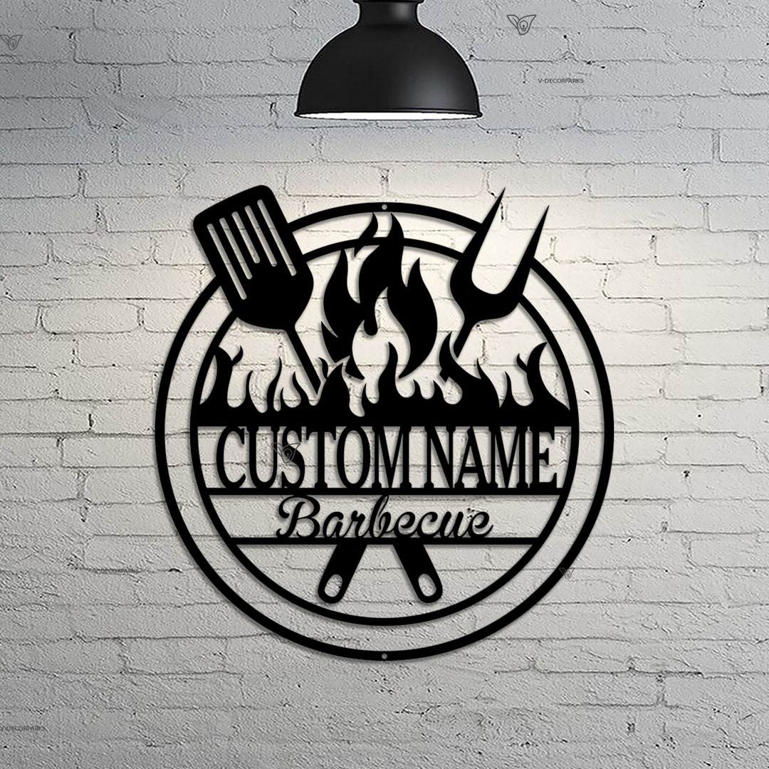 Personalized Metal Grilling Sign LED Lights,custom BBQ Sign,dad's Bar ...
