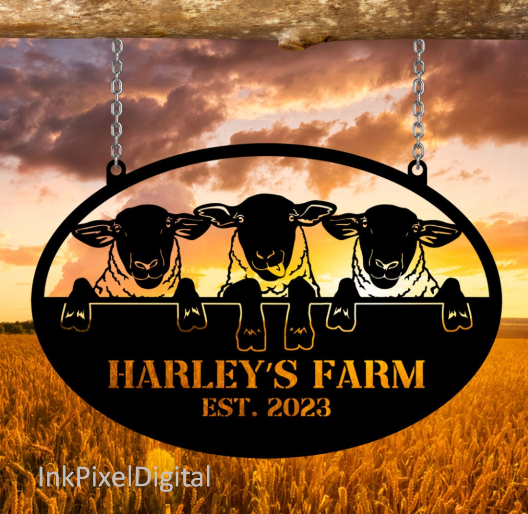 Personalized Sheep Farm Metal Sign,sheep Metal Wall Art,personalized ...