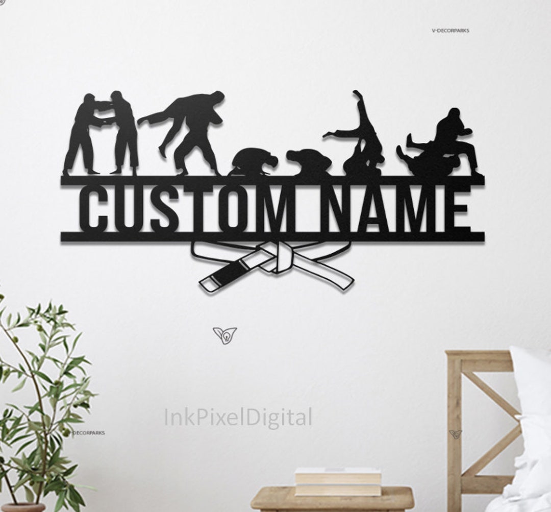 Jiu Jitsu Art Personalized Brazilian Jiu Jitsu Metal Wall Art ...