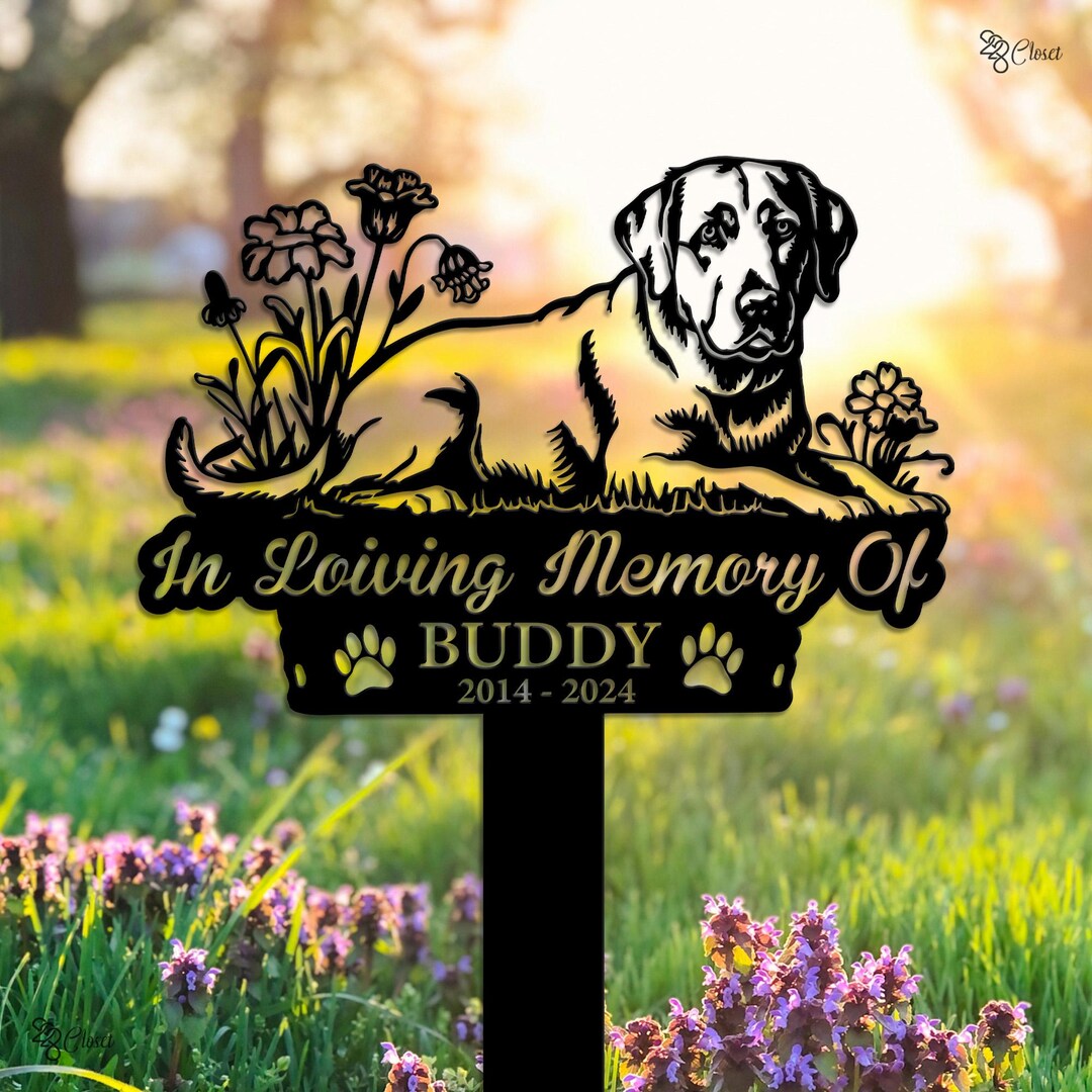 Labrador Memorial Garden Sign, Personalized Labrador Dog Memorial Sign ...