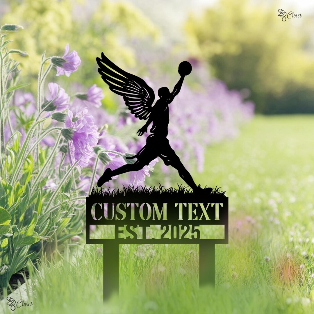 Custom Angel Basketball Yard Sign, Sympathy Gift, Garden Decor, Angel ...