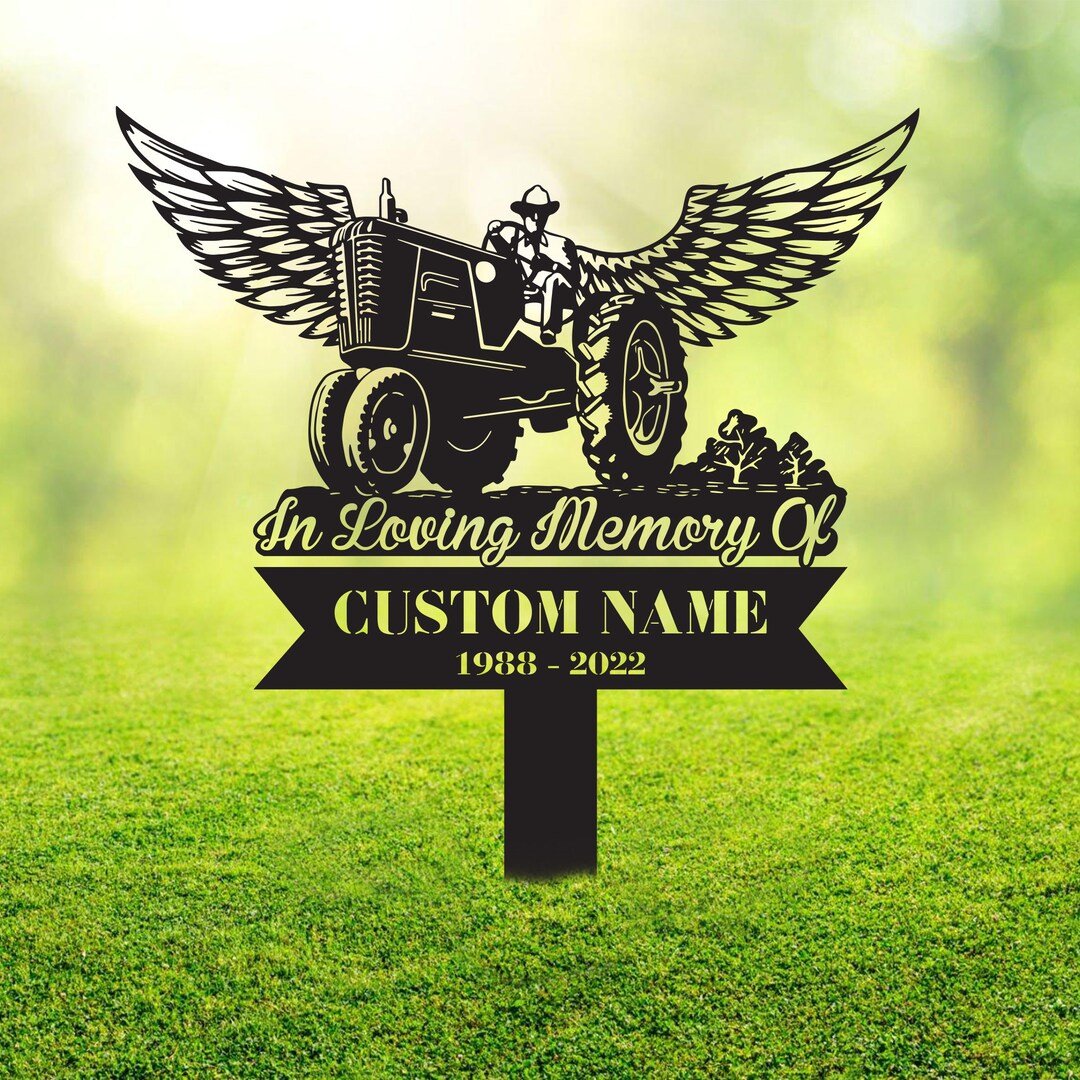 Personalized Farmer on Tractor Memorial Stake,farmer Loss Farmer ...