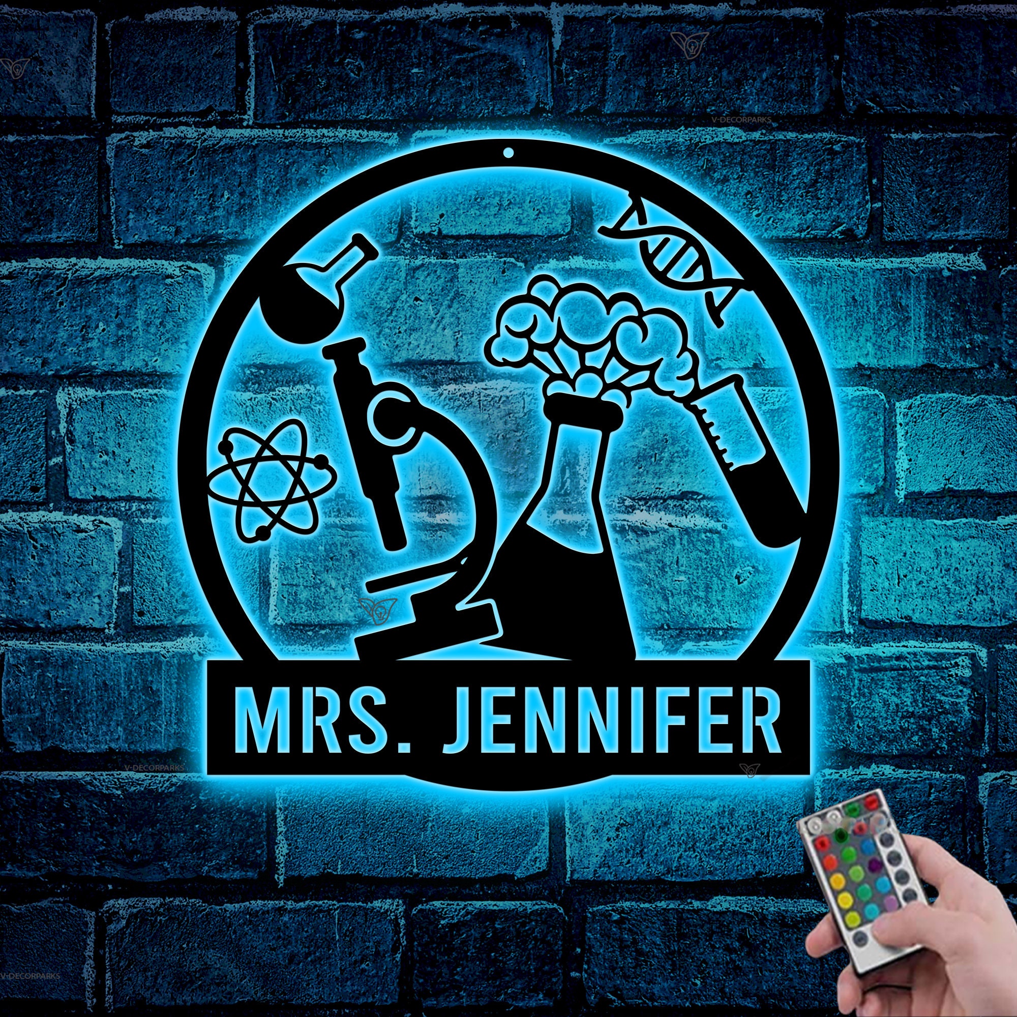 Custom Chemistry Teacher Metal Sign Led Light, Science Teacher Sign, Scientist Metal Chemist ...