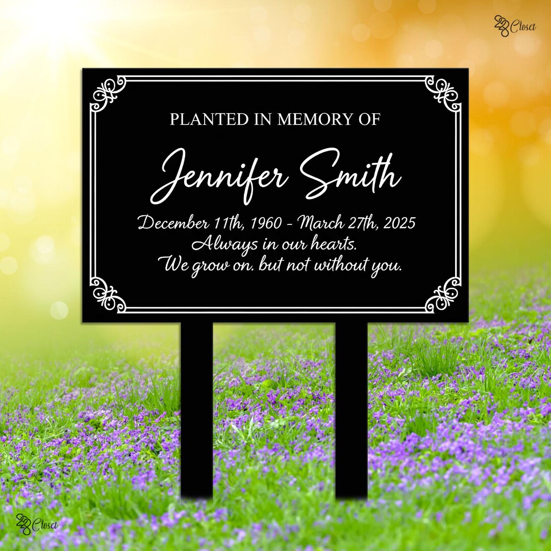 Personalized Memorial Garden Sign, Tree Plaque Metal, Remembrance ...