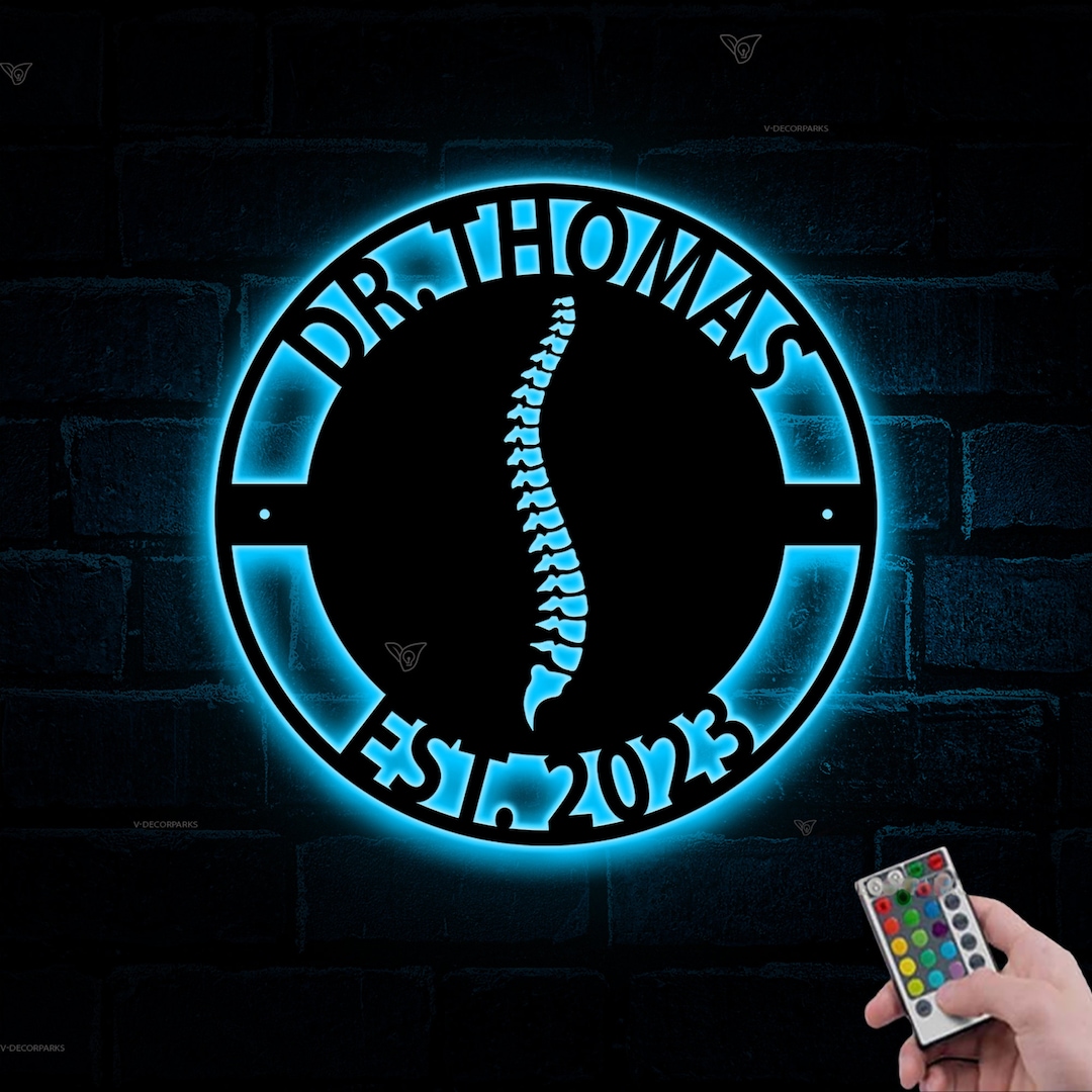 Custom Chiropractic Name Sign Personalized Chiropractor Metal Wall Art ...