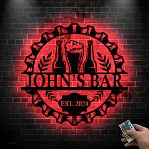Custom Metal Homebrewing Sign Led Light, Home Brew Bar Sign Home Bar ...