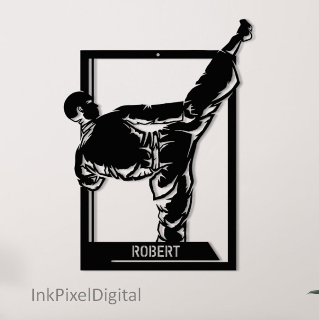 Karate Metal Custom Boy Karate Metal Wall Art Led Light,martial Arts ...