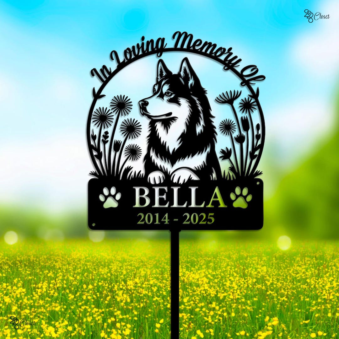 Custom Dog Memorial Sign, Dog Garden Stake, Remembrance Sign, Pet Loss ...