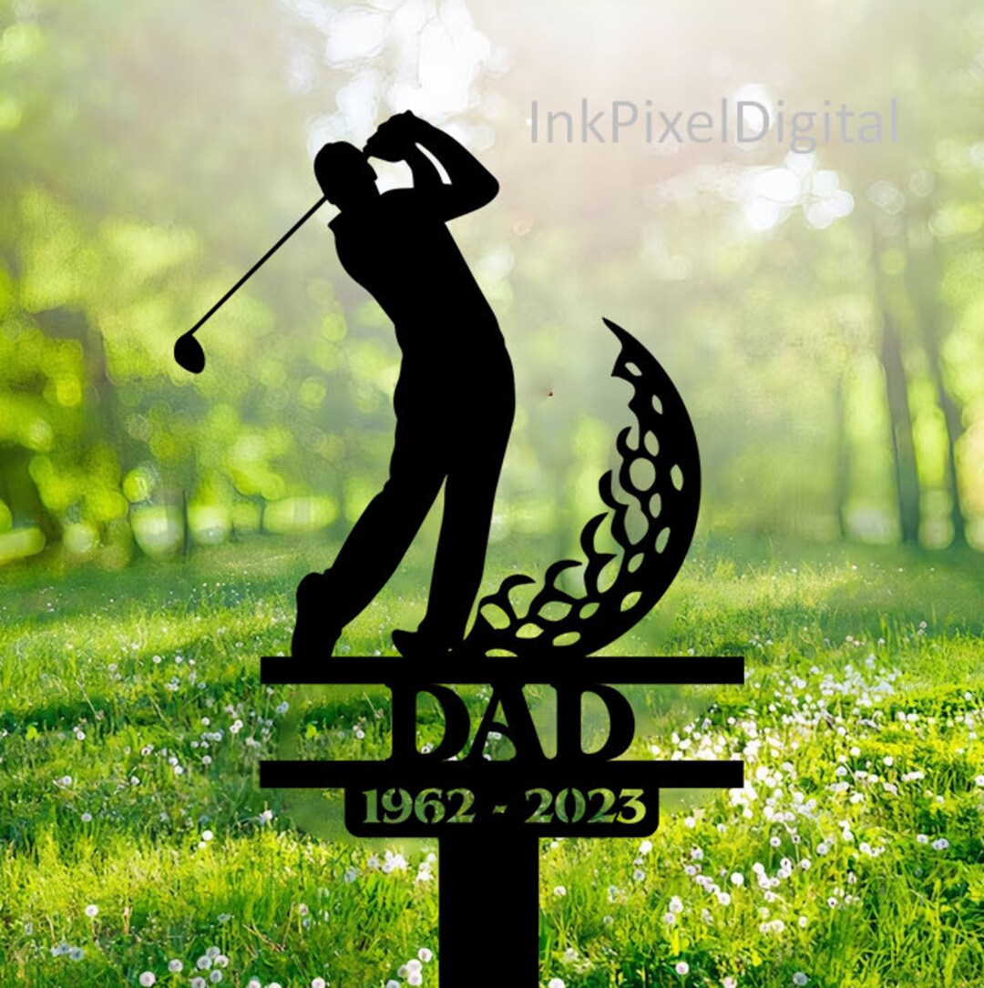 Personalized Golfer Memorial Stake, Golfer Name Sign,golfer Loss ...
