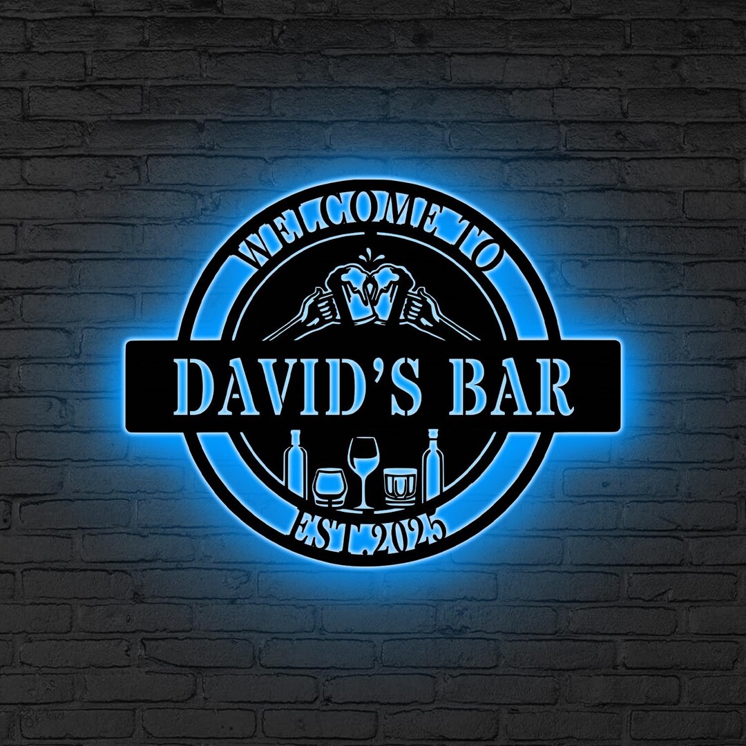 Custom LED Bar Sign, Personalized Home Pub Decor, Man Cave Gift - Etsy