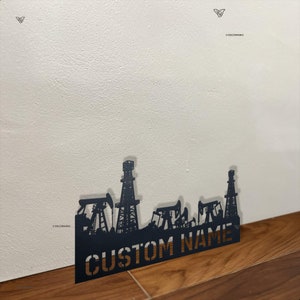 Oil Field Metal Sign LED Lights, Oil Rig Sign, Custom Oilfield Metal ...