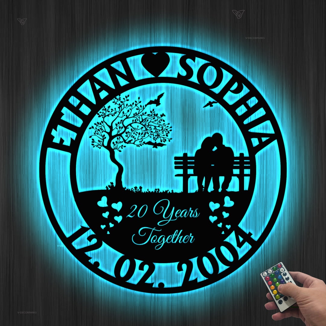 Personalized Wedding Anniversary Gift for Couple, Couple Metal Sign ...