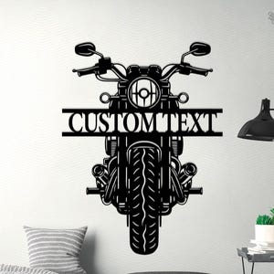 Custom Motorcycle Metal Sign, Personalized Garage Wall Art, Garage Sign ...