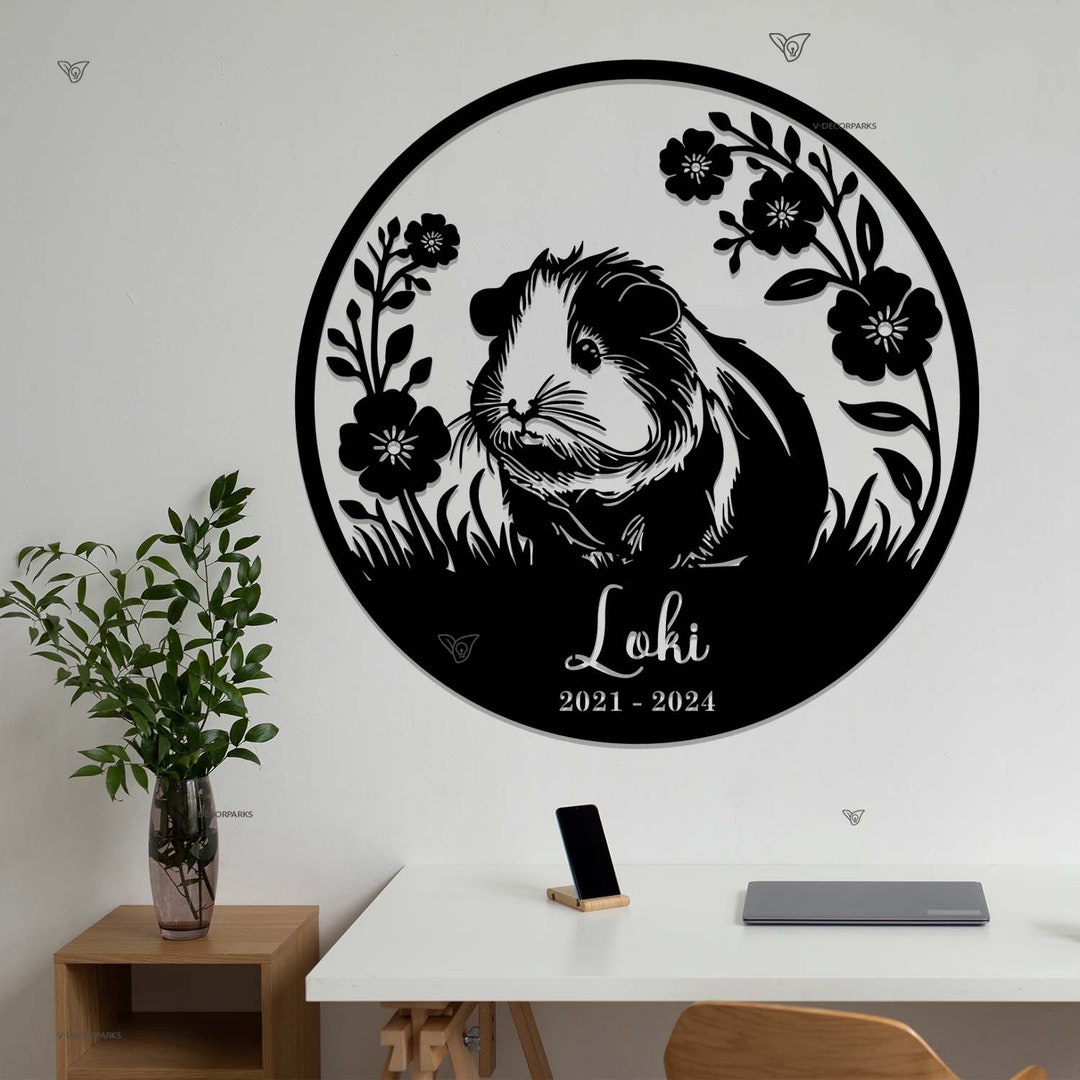 Custom Guinea Pig Metal Wall Art Guinea Pig Memorial Personalized ...