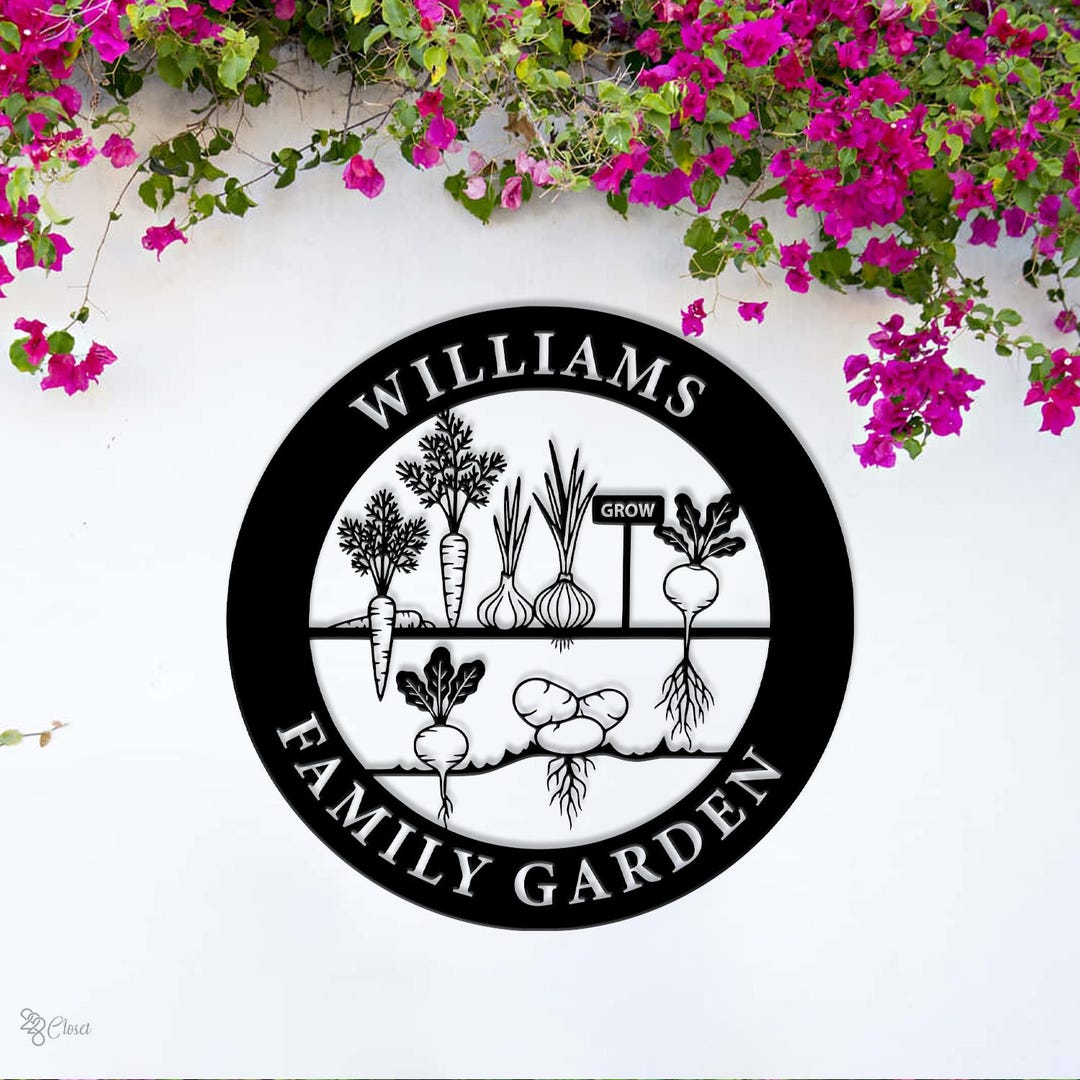 Custom Family Garden Sign, Personalized Steel Veggie Decor - Etsy