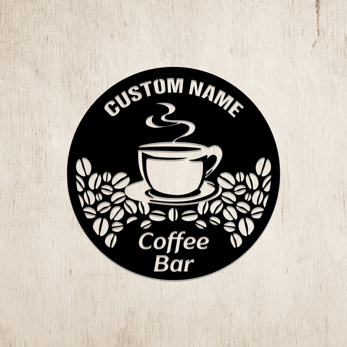 Custom Coffee Sign Coffee Bar Wall Art LED Light Personalized Coffee ...