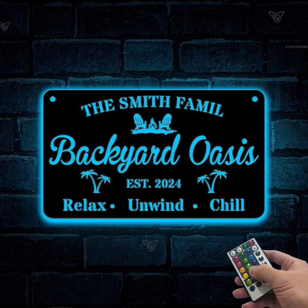 Personalized Family Poolside Oasis Sign,backyard Pool Sign,custom Pool ...