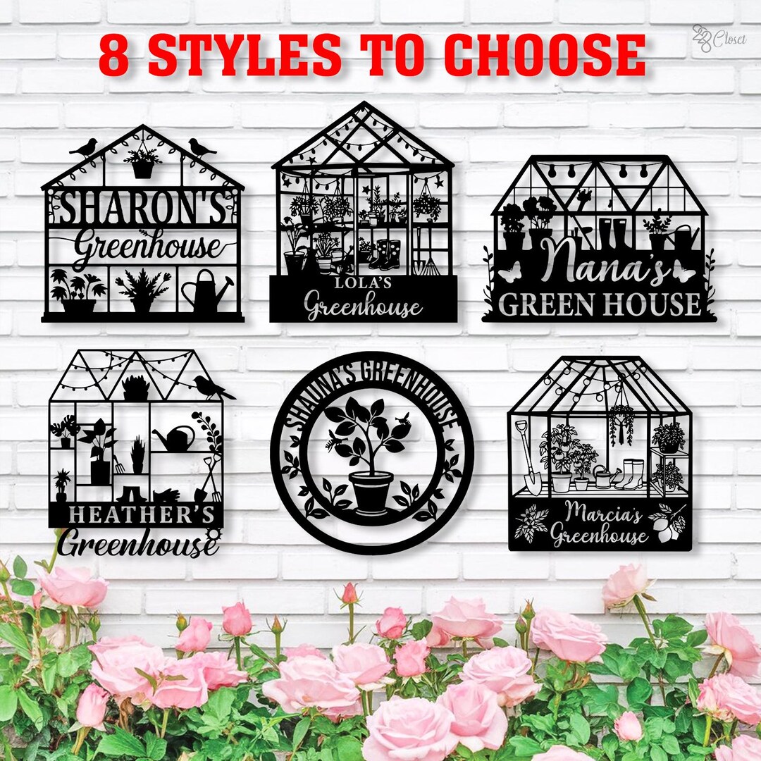 Custom Greenhouse Name Sign, Garden Decor, Personalized Hanging Garden ...