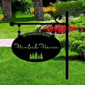 Custom Metal Address Sign, Personalized Pine Tree Number Sign, Address ...