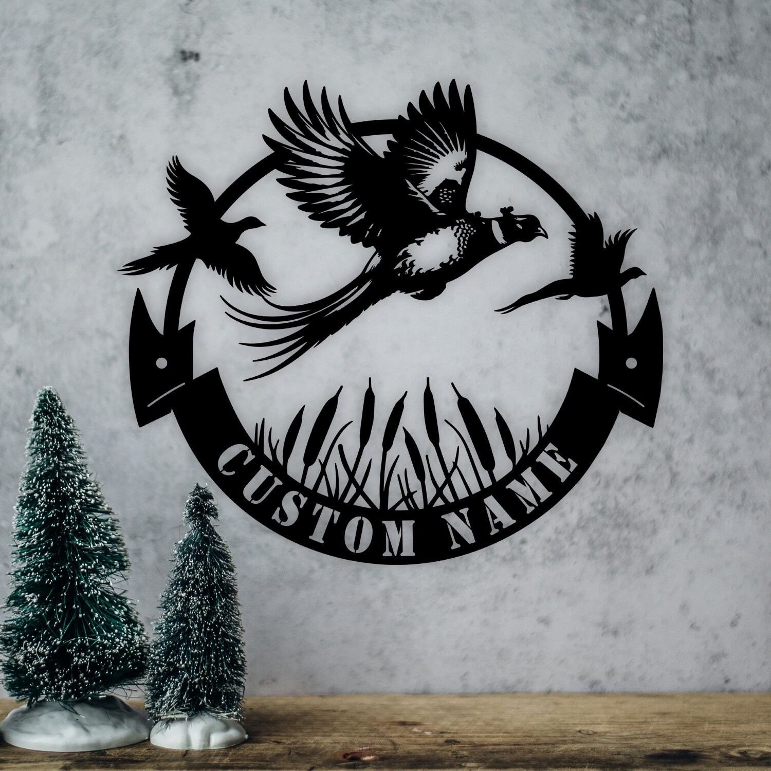 Custom Pheasant Metal Wall Art Personalized Pheasant Name Sign ...