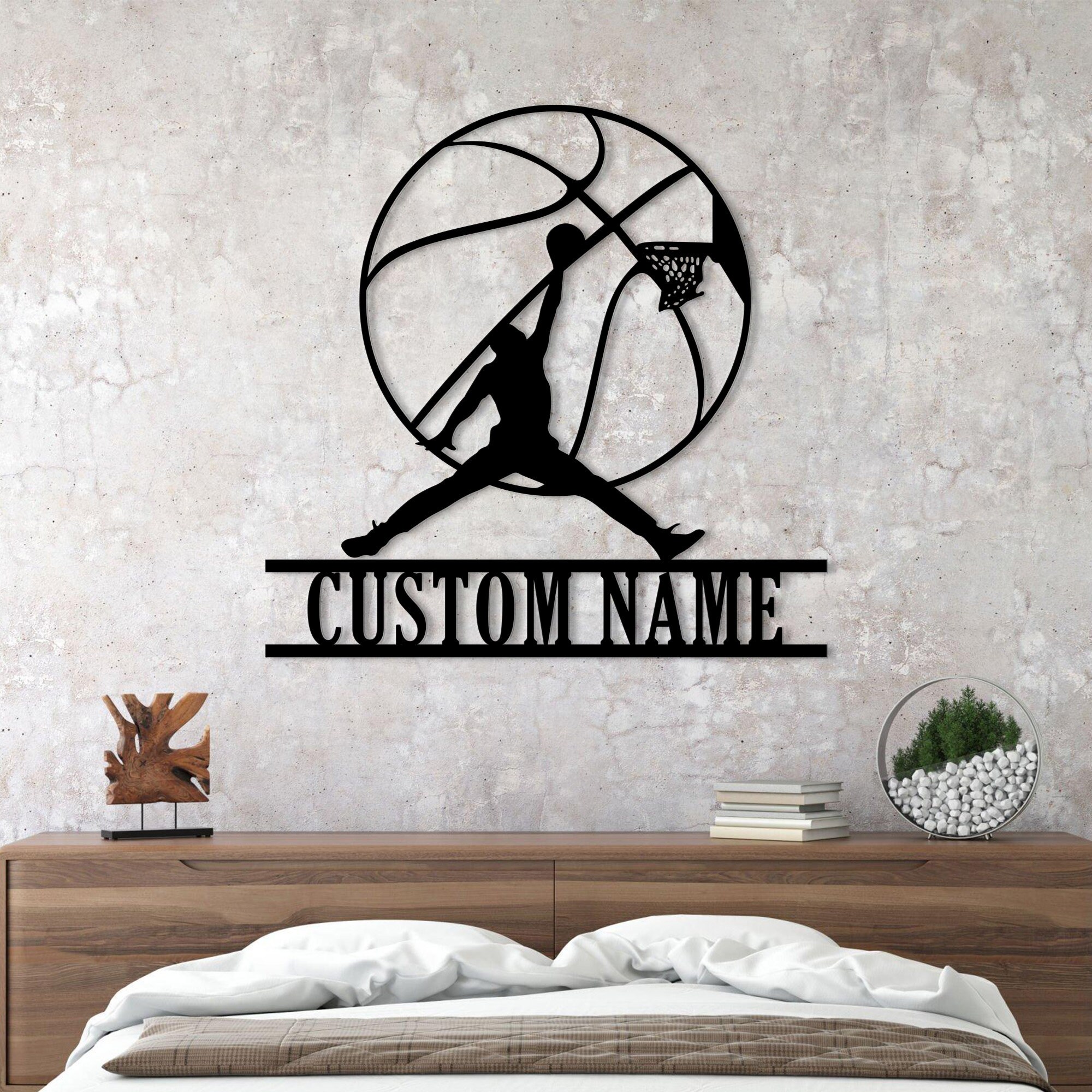 Personalized Basketball Metal Wall Art Led Light, Custom Basketball ...