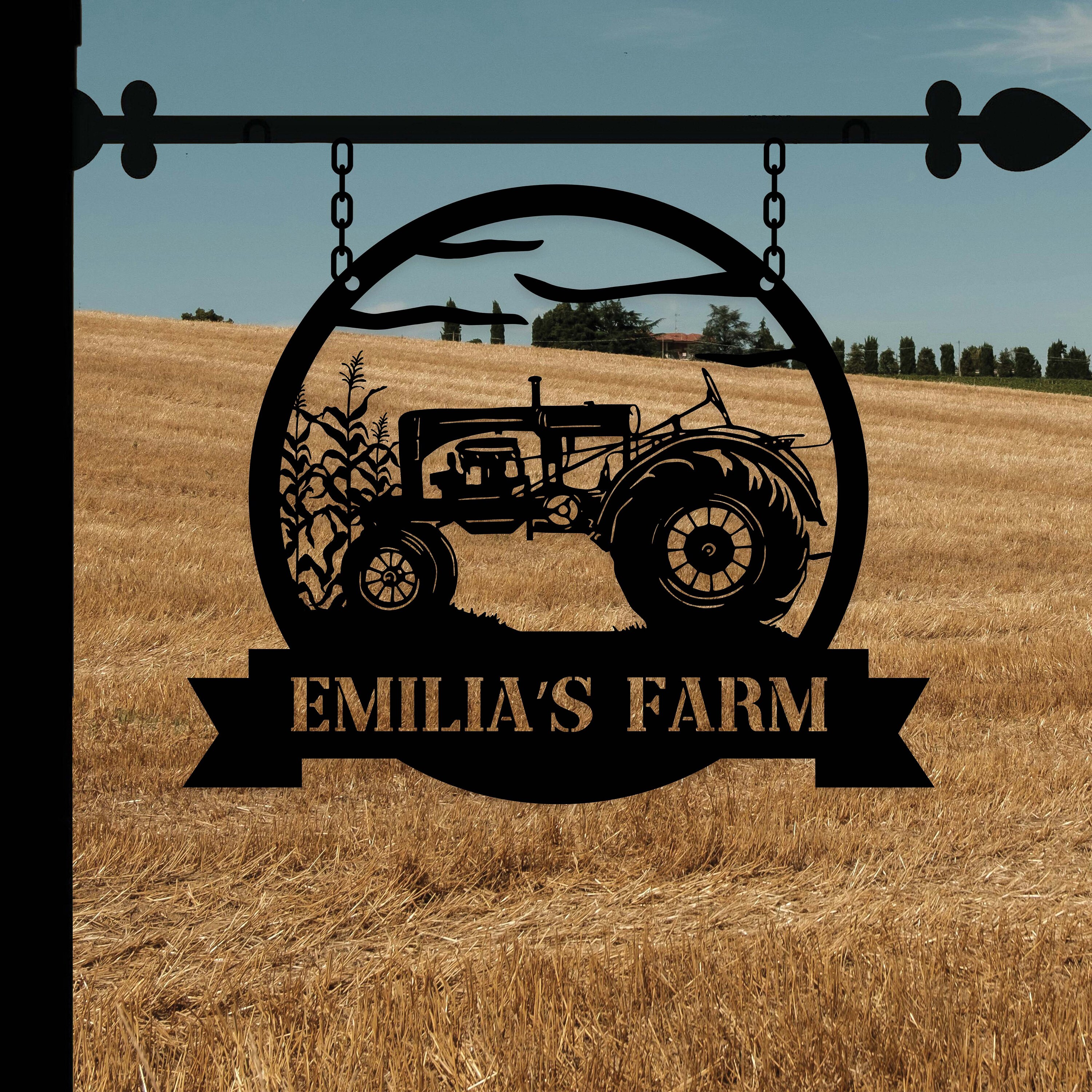 Personalized Tractor Metal Sign, Custom Farmhouse Decor, Birthday Gift ...