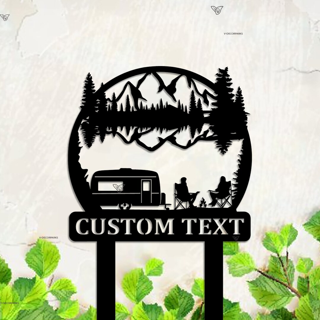 Personalized Campfire Metal Sign,campsite Monogram Forest Scene Metal ...