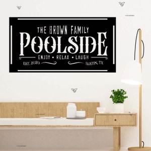 Personalized Family Poolside Oasis Sign,swimming Pool Metal Sign,custom ...