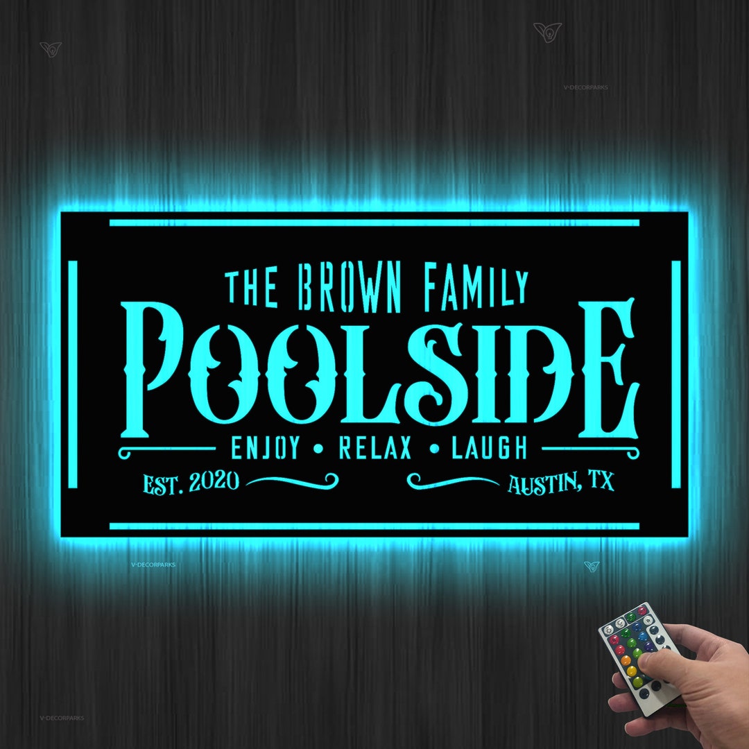 Personalized Family Poolside Oasis Sign,swimming Pool Metal Sign,custom ...